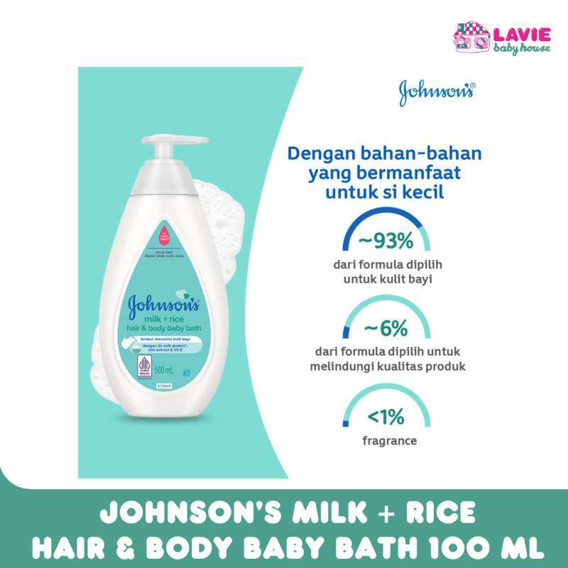 Jual Johnson's Baby Milk + Rice Hair And Body Baby Bath 100 Ml Di ...