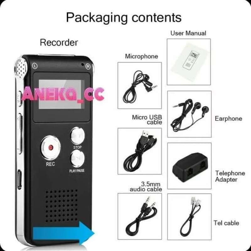 Jual Alat Perekam Suara Digital Voice Recorder Usb 8gb Plus Mp3 Player ...