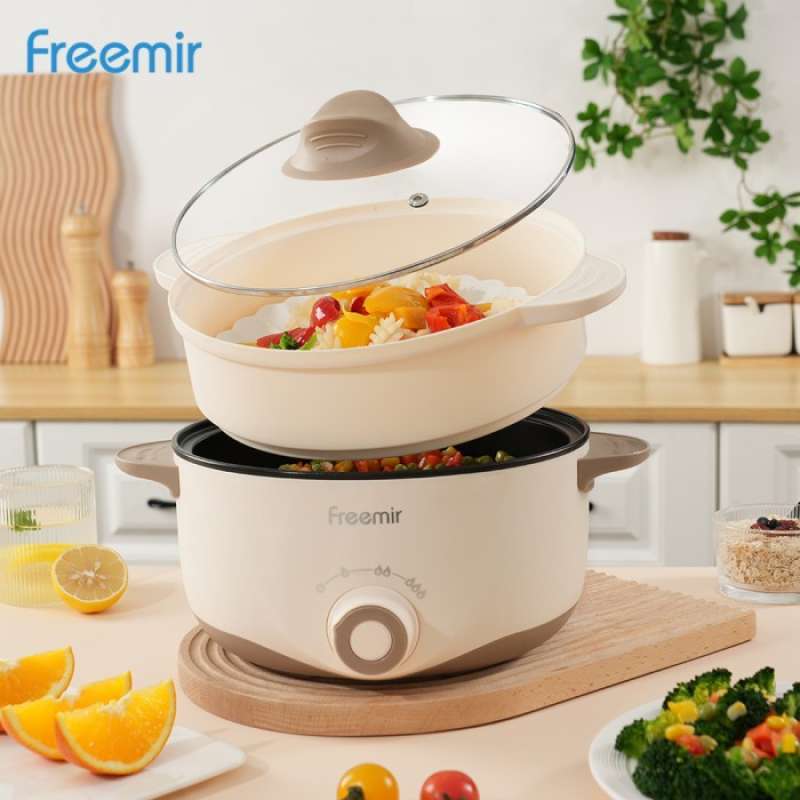Jual Freemir Panci Listrik 24cm Kapasitas 2.5 Liter + Dengan Pengukus ...