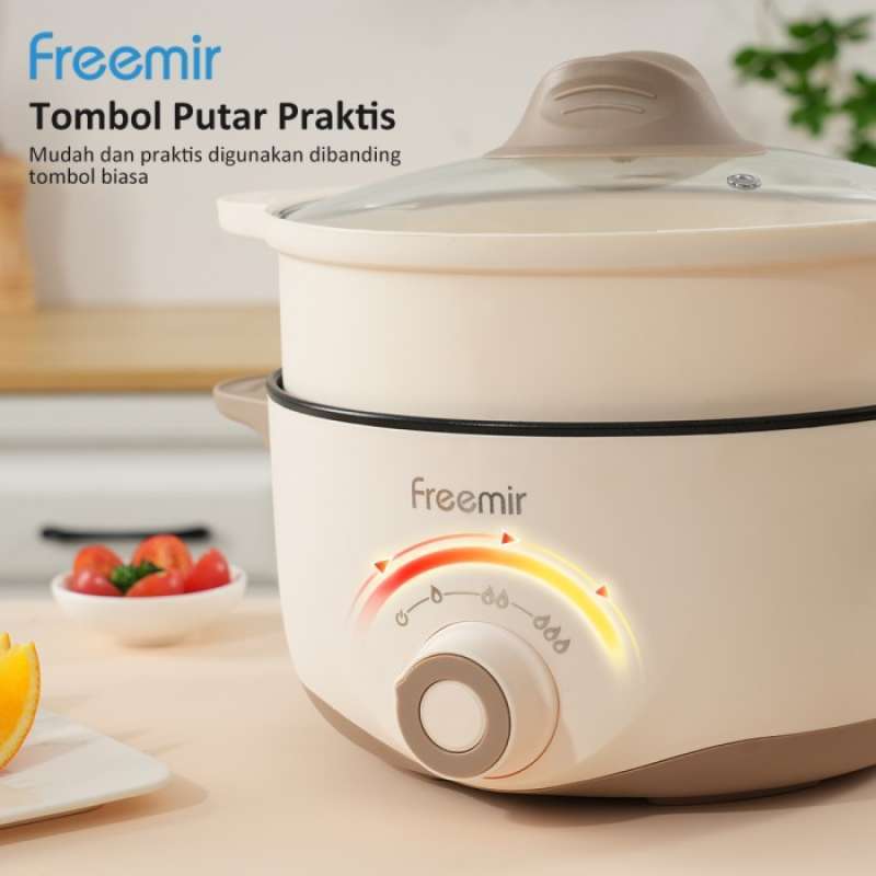 Jual Freemir Panci Listrik 24cm Kapasitas 2.5 Liter + Dengan Pengukus ...