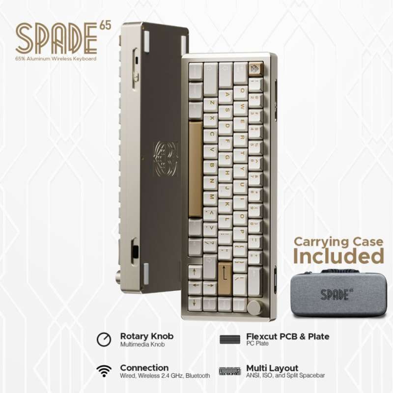 Jual Noir Spade65 65% Aluminum Wireless Rgb Mechanical Keyboard Gasket ...