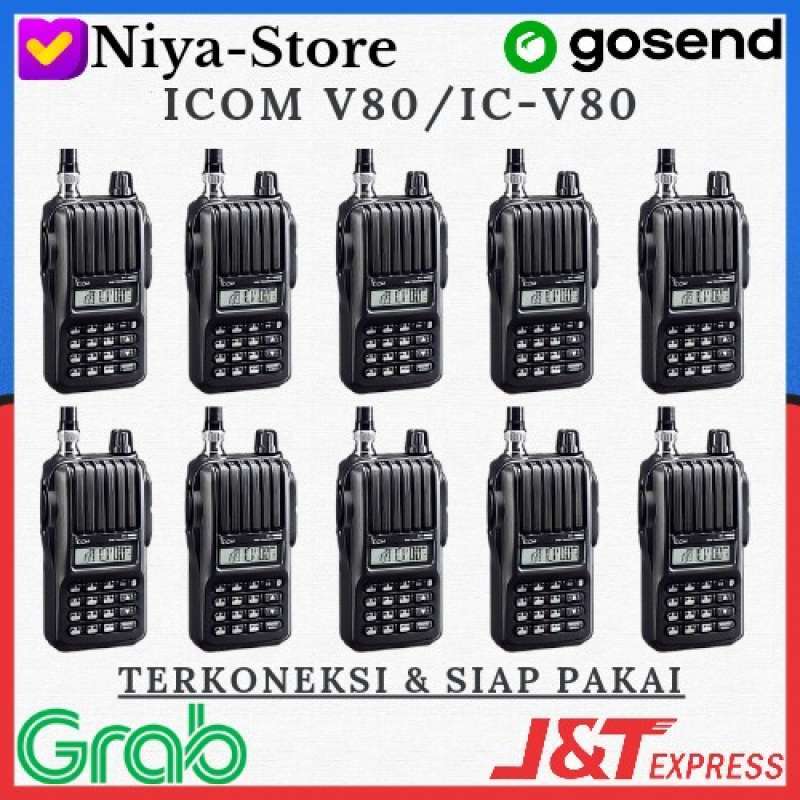 Promo Paket 10 Unit Walkie Talkie Ht Icom V80/ic-v80 Lithium Vhf ...