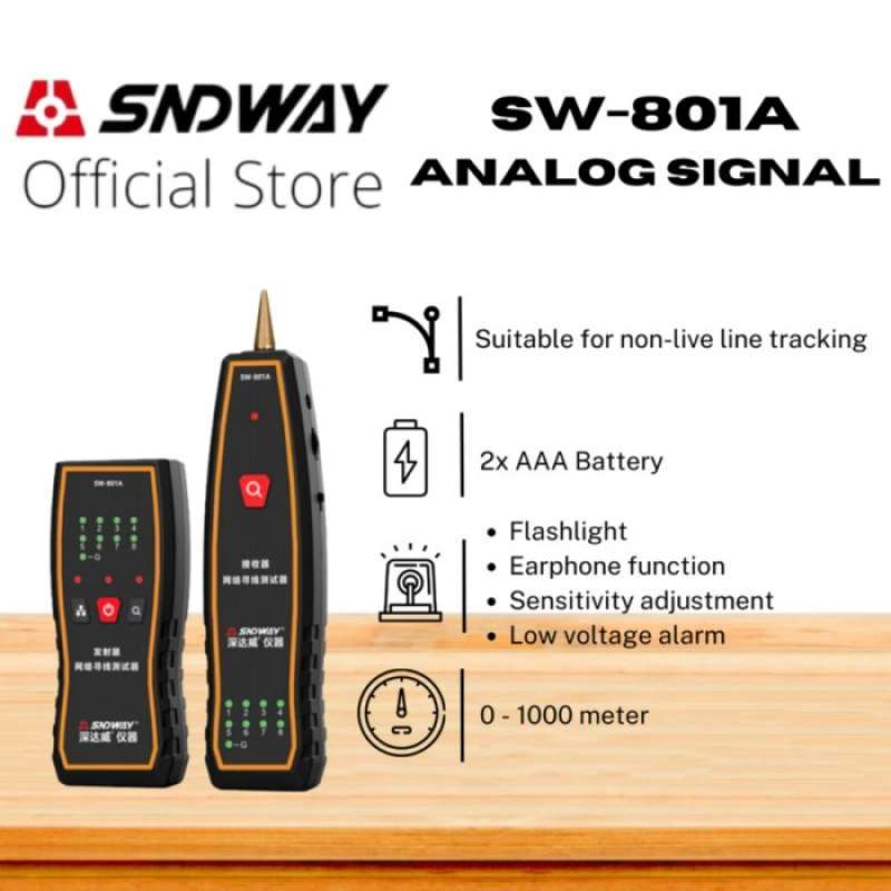 Promo Sndway Sw-801a Network Cable Tracker Rj45 Tester Lan Cable Finder ...