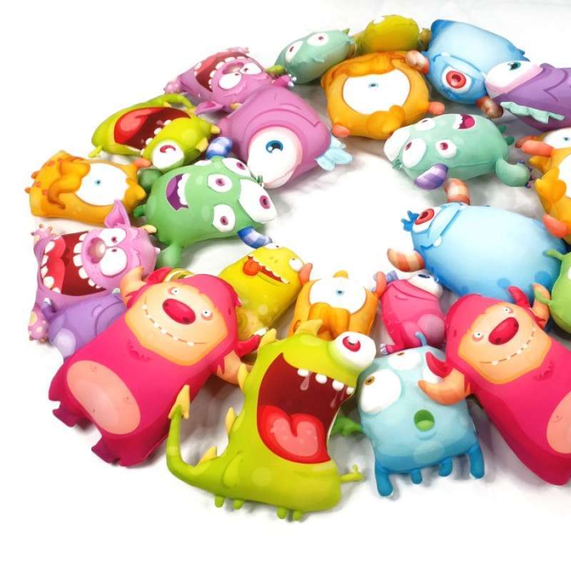Promo Boneka Kuman Monster Peraga Random Edukasi Warna Warni Puppet ...