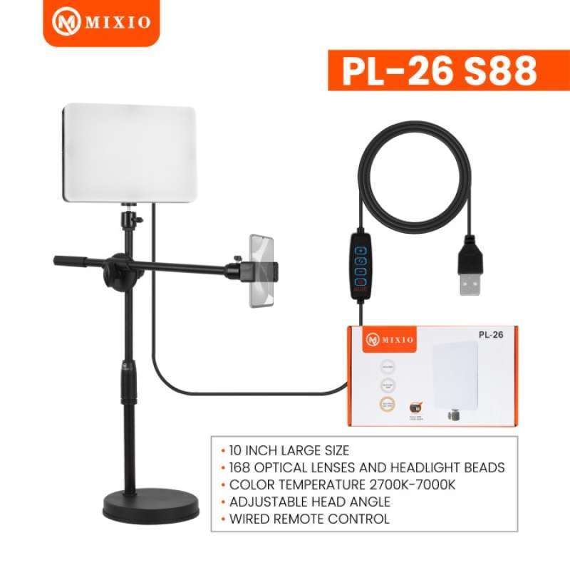 Jual Mixio Pl26 Lampu Foto Led Video Light Live Streaming Ringlight 10inc - Lampu Pl26 Aja Di ...