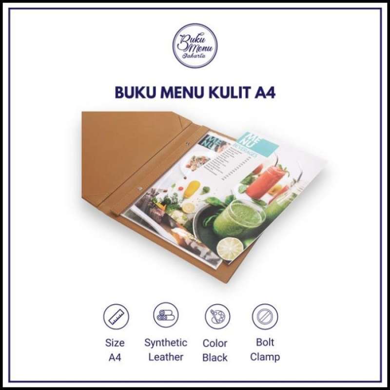 Jual Custom Buku Menu Restoran Kulit Isi Plastik A4 - Ready Stock ...