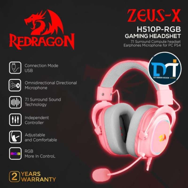 Promo 100% Produk Ori Redragon Zeus X H510p Rgb - Usb 7.1 Surround ...