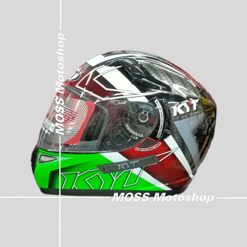 Jual Helm Kyt K2 Rider Spotlight Black/green Fluo |double Visor ...