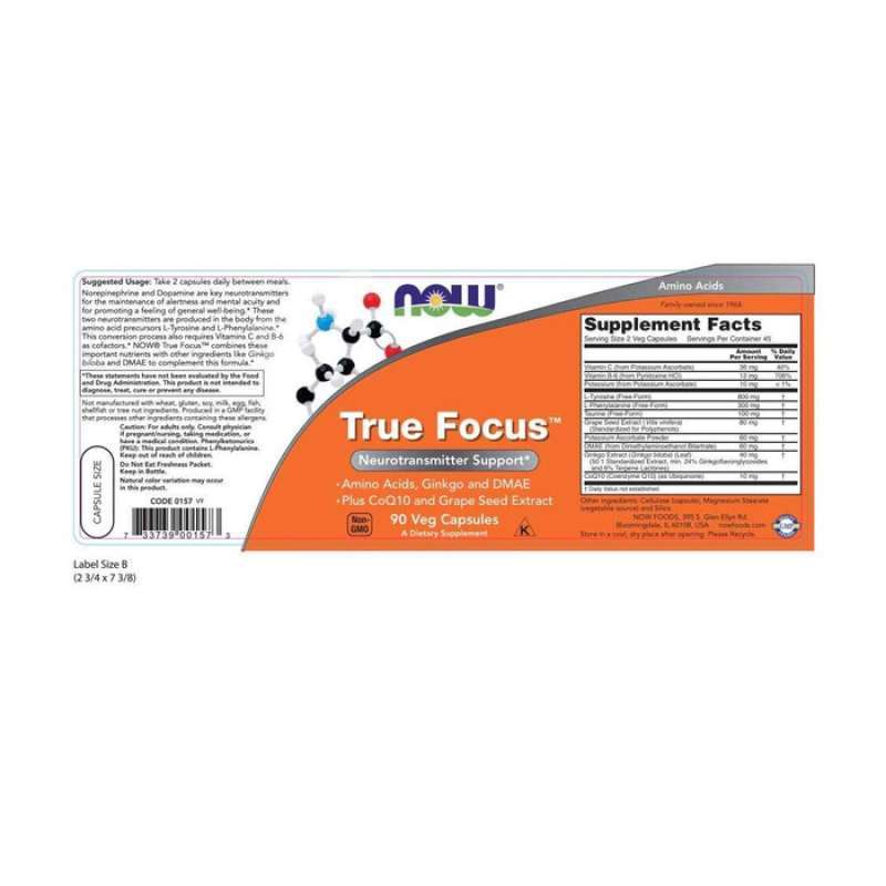Jual Now True Focus Amino Acids Ginkgo Dmae Coq10 Cognitive Mental ...