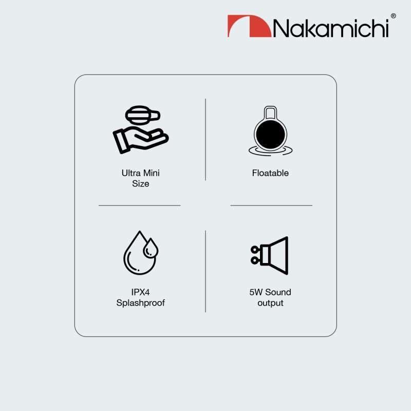 Promo Nakamichi Nbs-105 Bluetooth Speaker Ultra Mini Size With Hanging ...