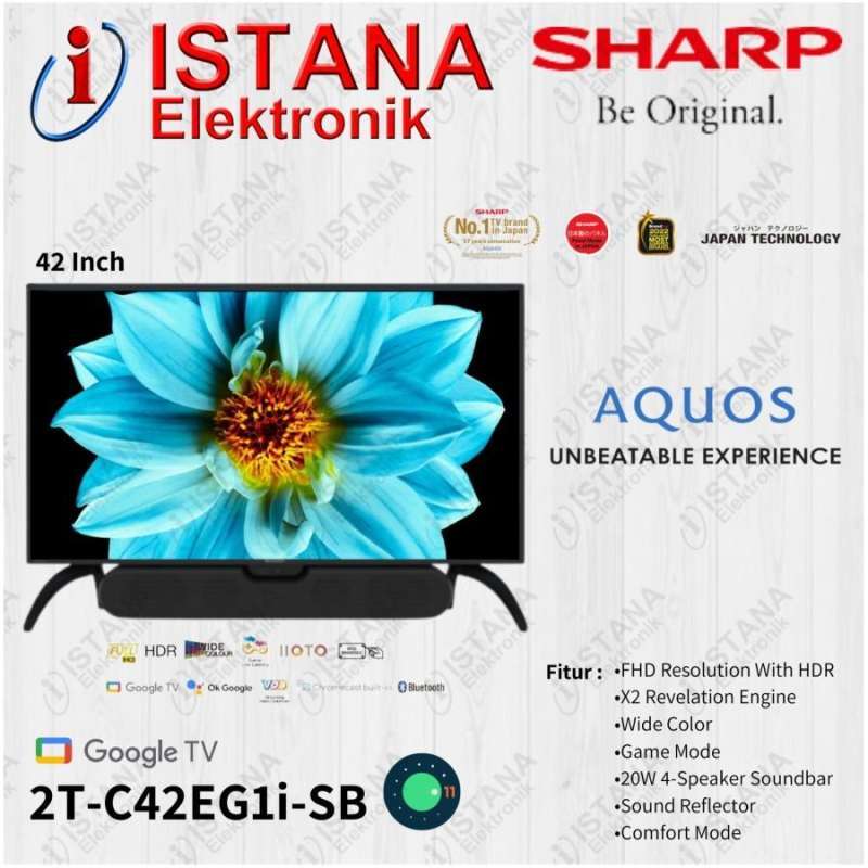 Jual Sharp Google Tv Soundbar Android 11 Led Digital 42 Inch 2t-c42eg1i-sb Di Seller Istana ...