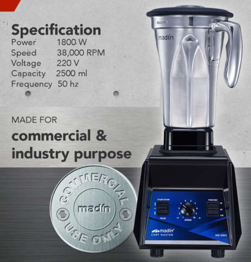 Jual Madin Chef Master Md-326s Commercial Blender - Blender Bumbu ...