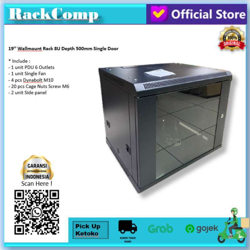 Promo Rack 8u 500mm Single Door / Rack Server 8u / Rack Switch 8u ...