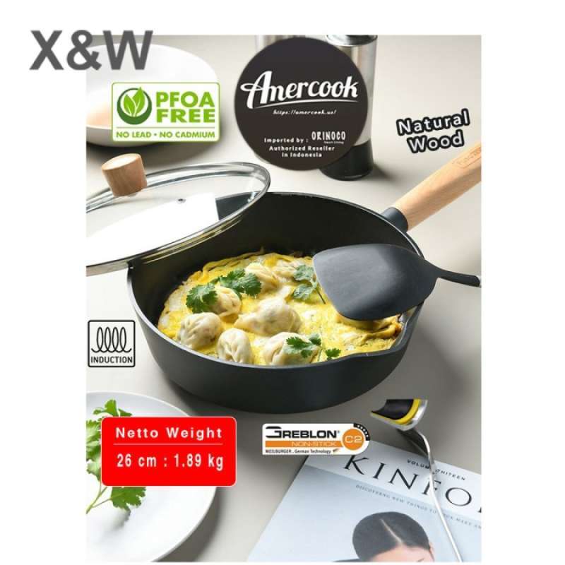 Promo Amercook Sauce Pan Fusomoku With Lid Black 26cm Natural Wood Handle Diskon 33% Di Seller ...