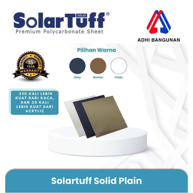 Jual Kanopi Atap Solartuff Solarflat Polycarbonate Solid 1.2mm / 3mm ...