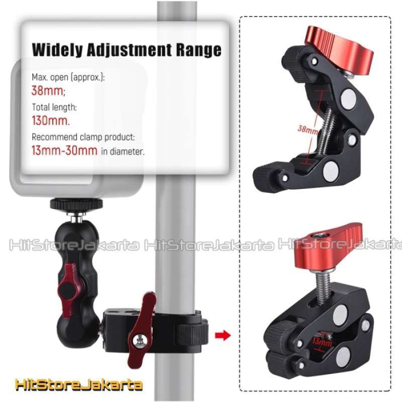 Promo Magic Clamp Magic Arm Super Crab Clamp Camera Monitor Ball Head ...