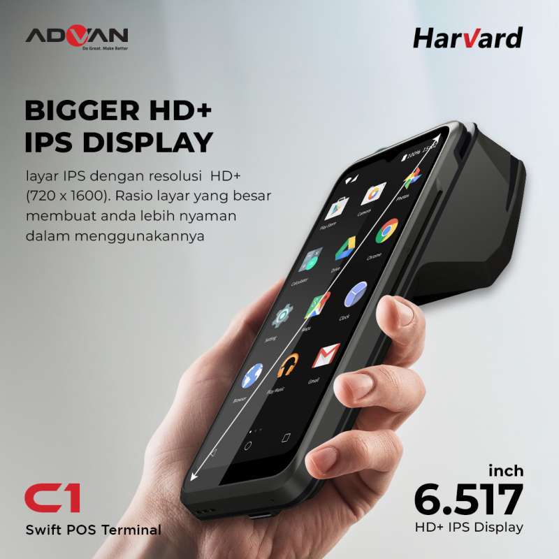 Jual Advan Harvard C1 Mobile Pos Printer Mesin Kasir Os Android 2+16gb ...