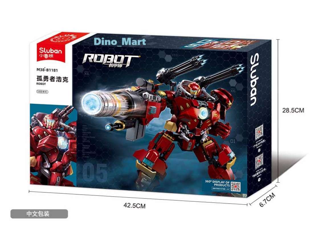 Promo Sluban Brick Robot Iron Mecha Anti Hulk Mech M38-b1181 - Dino ...
