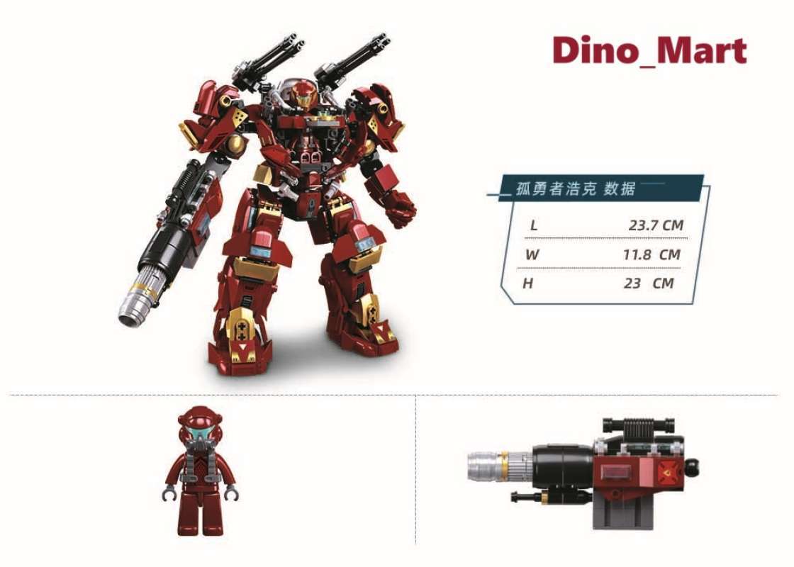 Promo Sluban Brick Robot Iron Mecha Anti Hulk Mech M38-b1181 - Dino ...