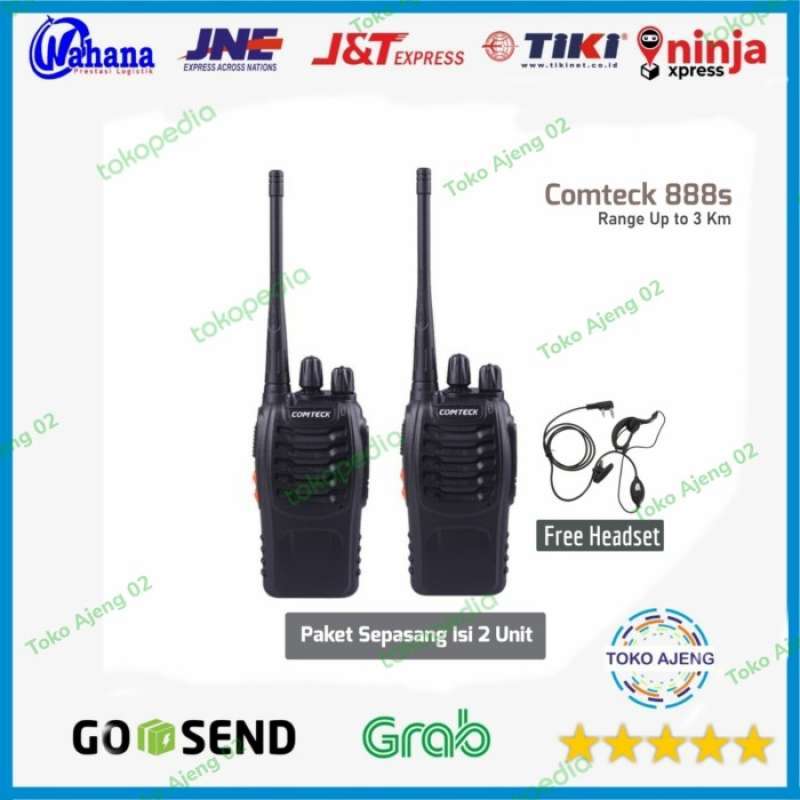 Promo Paket 2 Unit Ht Walkie Talkie Comteck Bf 888s Terkoneksi Siap ...