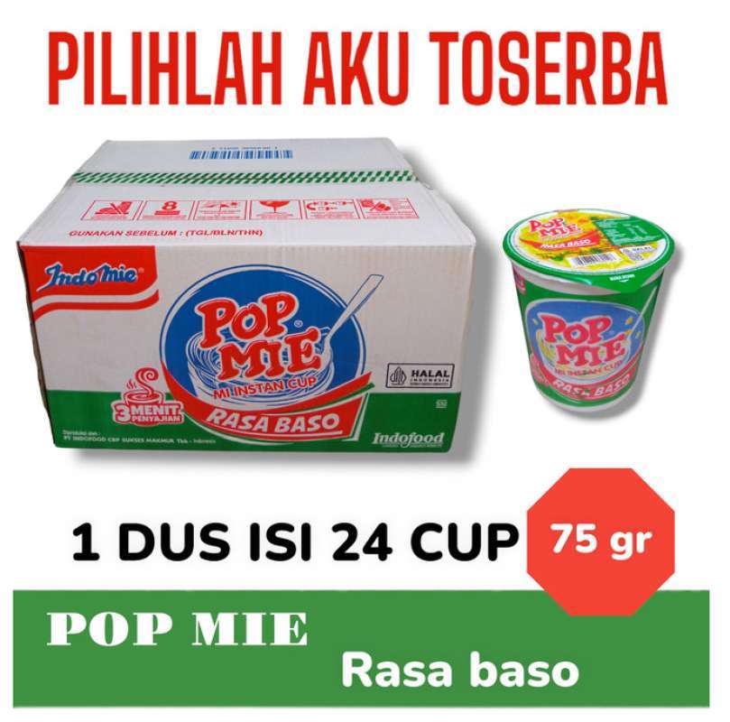 Promo Mie Instant Pop Mie Rebus Rasa Baso - ( Harga 1 Dus ) Diskon 10% ...