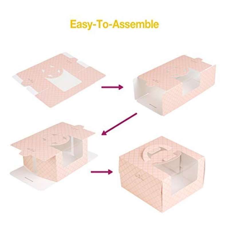 Jual Bakery Cake Boxes 10-set With Grease Proof Square Cake Boards Di ...