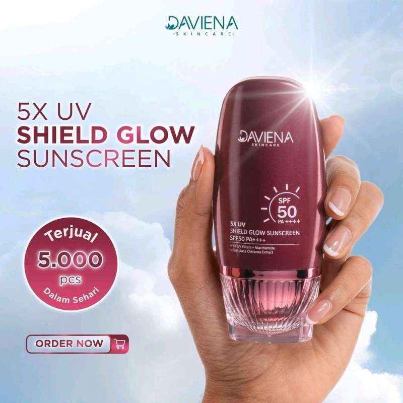 Promo Sunscreen Daviena Spf50 Pa++++ Daviena Skincare 5x Uv Shield Glow ...