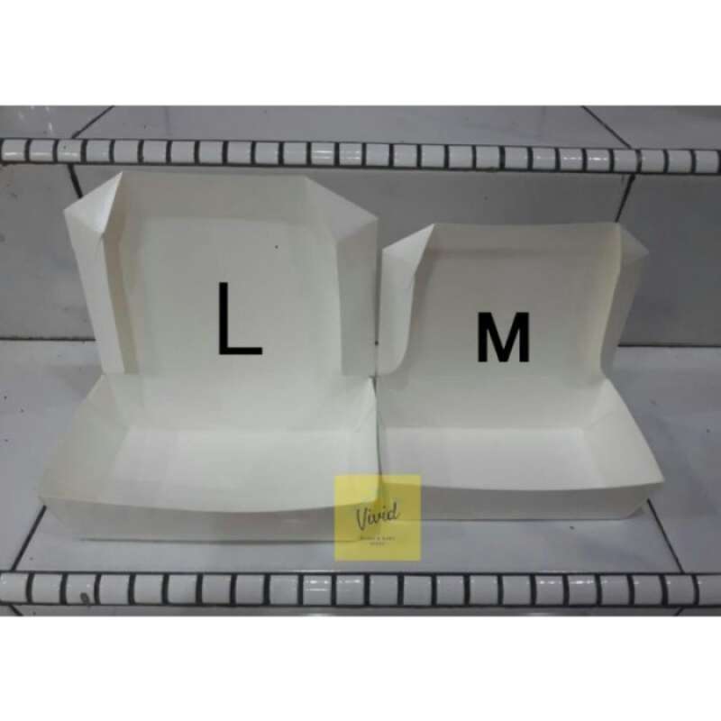Jual Paper Box L - Paper Lunch Box Putih Gooe - Glossy - Take Away ...