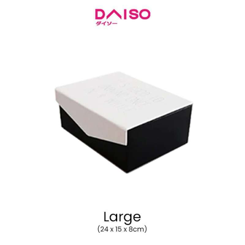 Jual Daiso Paper Box With Lid -4 Sizes - Rectangular -white And Black ...