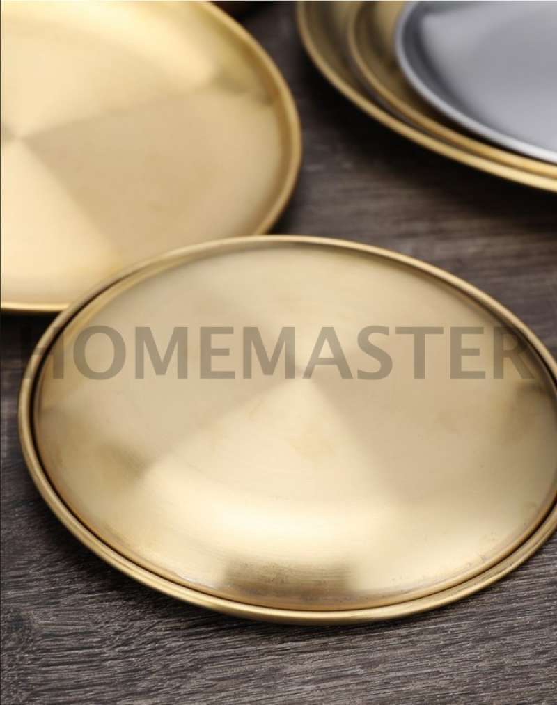 Jual Piring/plate Stainless Sus304 Korea Silver/gold 30 Cm Pss/g30 Di ...