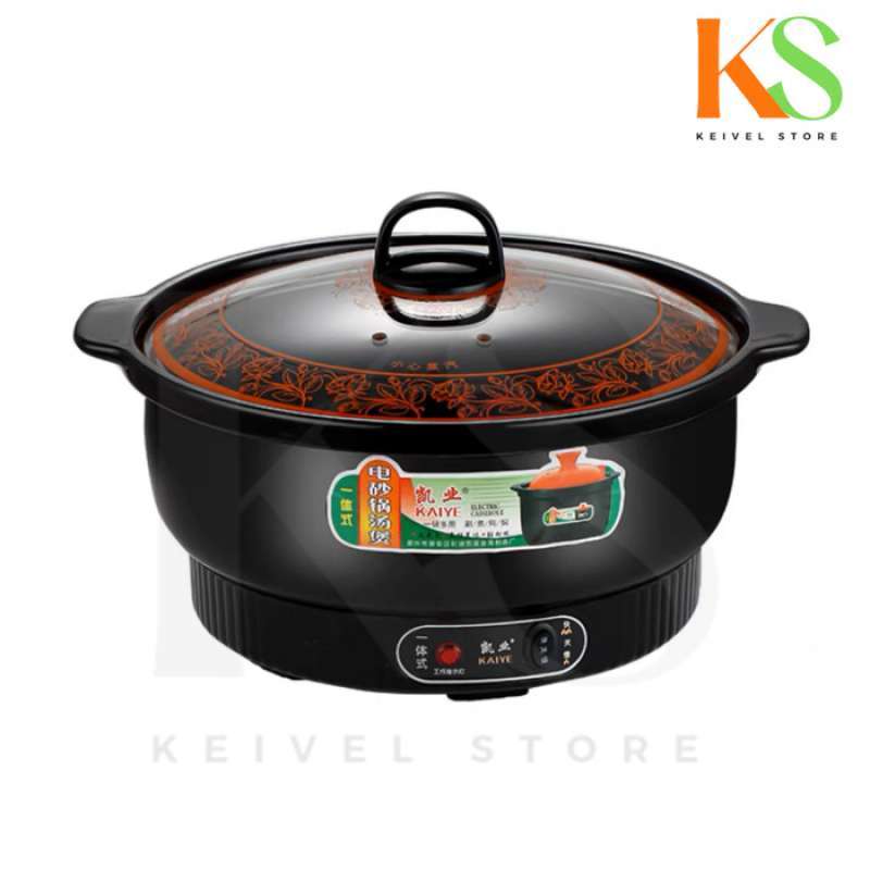 Promo Slow Cooker Keramik Hotpot Mpasi Multi Fungsi 32cm 5.5l Hitam ...