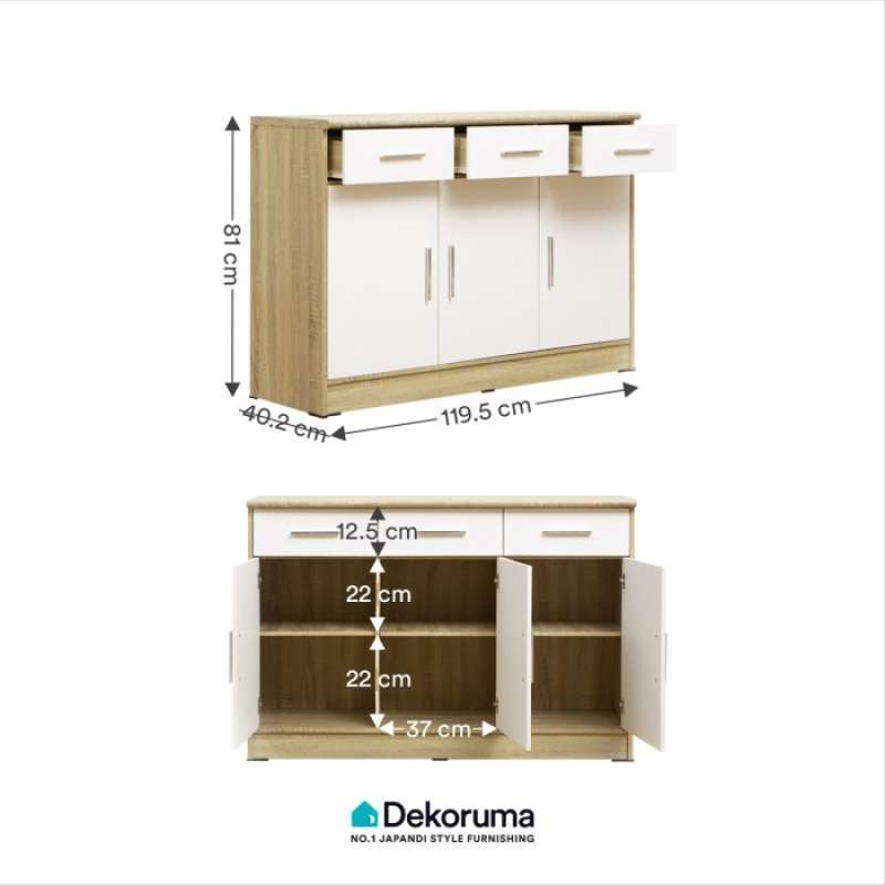 Jual Dekoruma Rak Bawah Dapur 3 Pintu - Kitchen Set - Cubic Elena Ksb ...