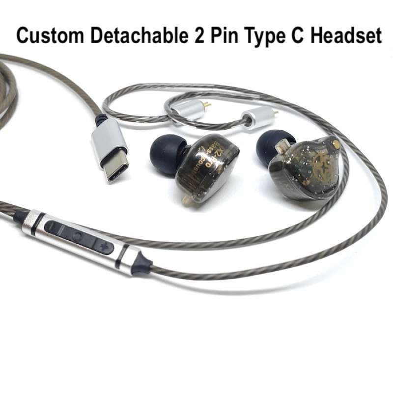 Promo Custom X2 Type C Jack Headset Hifi Bass Earphone With 2 Pin ...