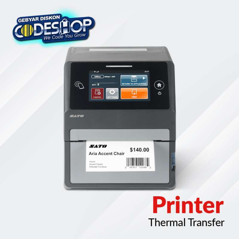 Jual Sato Ct4-lx Printer Label Barcode Thermal Transfer With Display ...