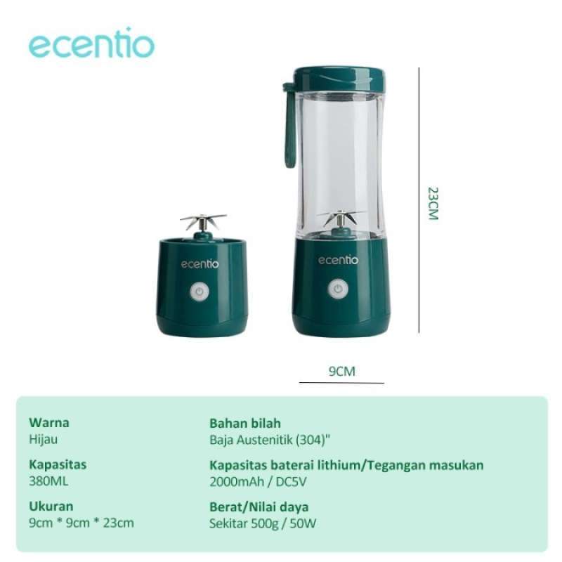 Jual Ecentio Juicer 6 Pisau Blender Mini Juicer Portable 380ml Di ...