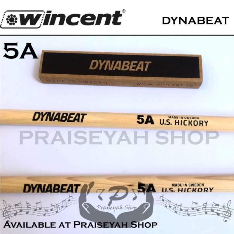 Jual Stick Drum Hickory Dynabeat By Wincent 5a 7a 5axl Stik Dyna Beat ...