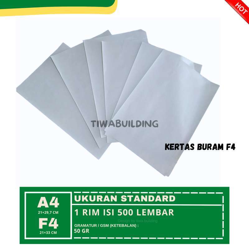 Jual Kertas Buram / Kertas Koran F4 1 Rim Isi 500 Lembar Di Seller Tiwa ...
