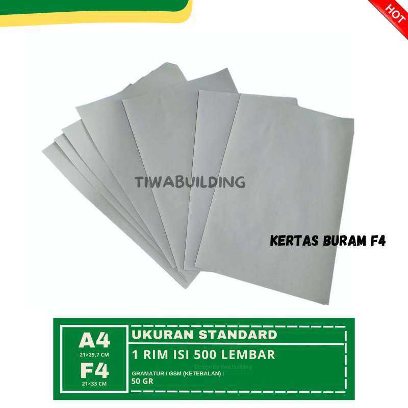 Jual Kertas Buram / Kertas Koran F4 1 Rim Isi 500 Lembar Di Seller Tiwa ...