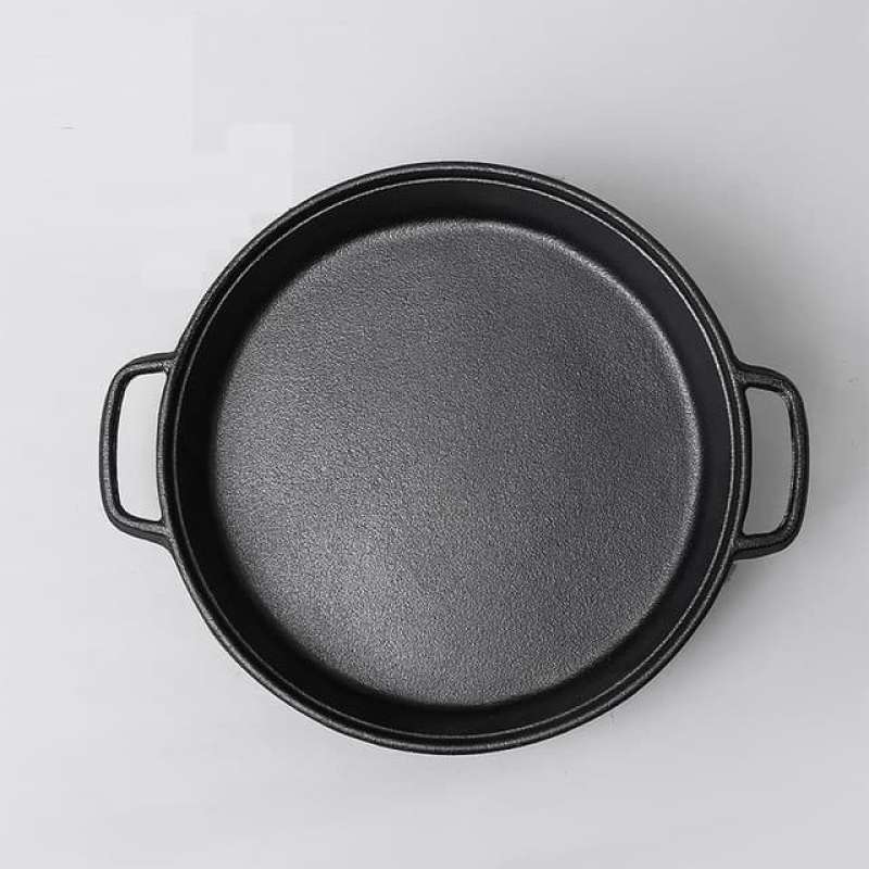 Promo Promo Flat Bottom Round Cast Iron Frying Pan 12 Wajan Besi Cor ...
