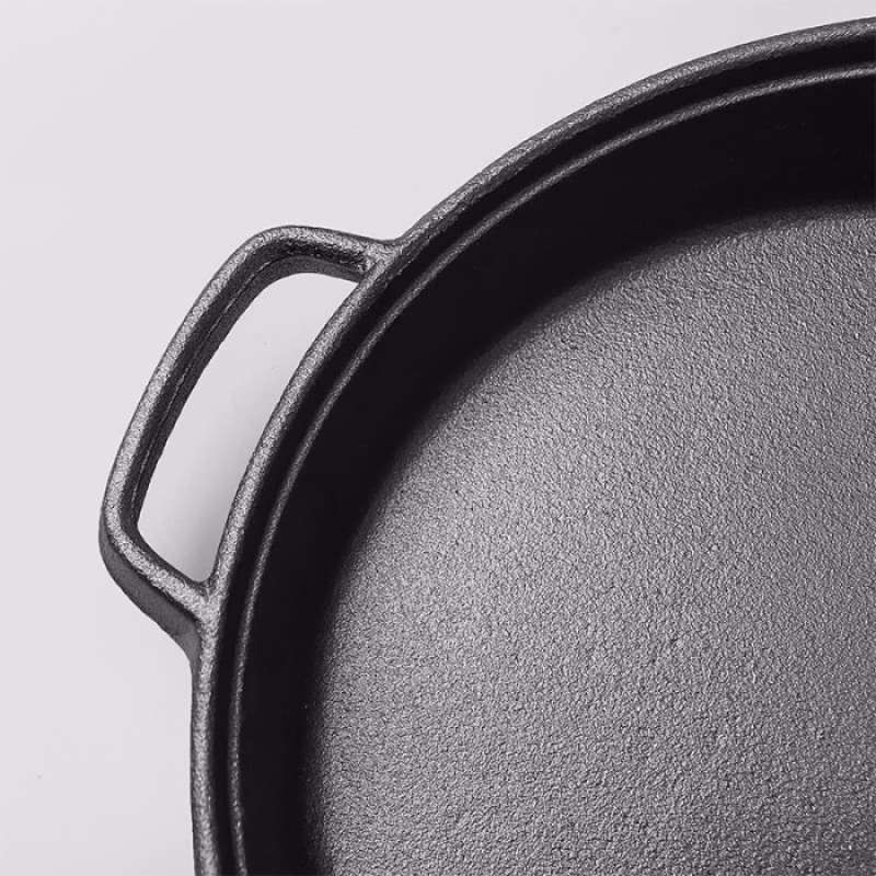 Promo Promo Flat Bottom Round Cast Iron Frying Pan 12 Wajan Besi Cor ...