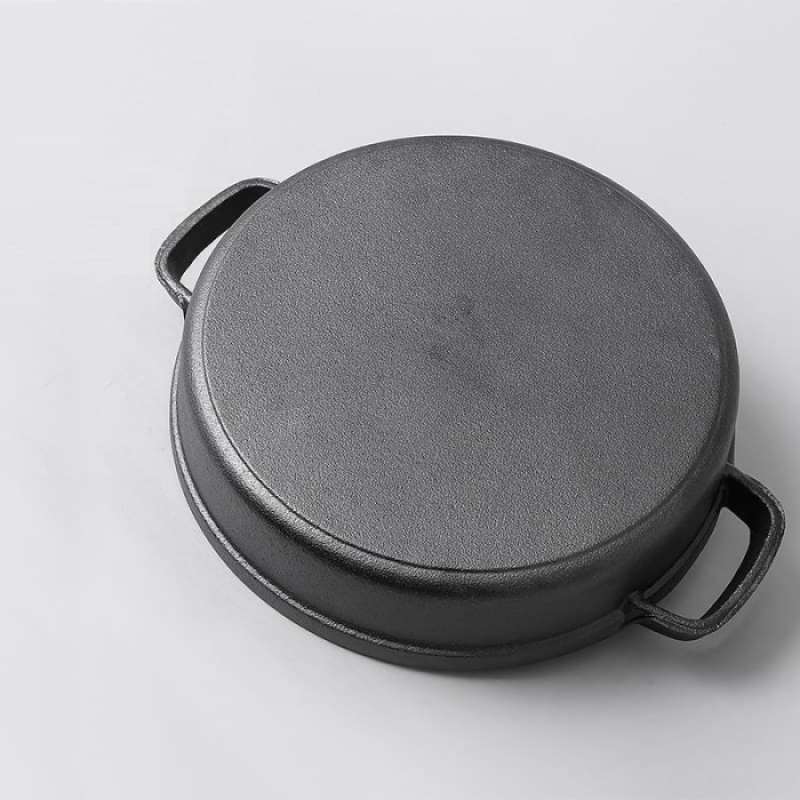Promo Promo Flat Bottom Round Cast Iron Frying Pan 12 Wajan Besi Cor ...