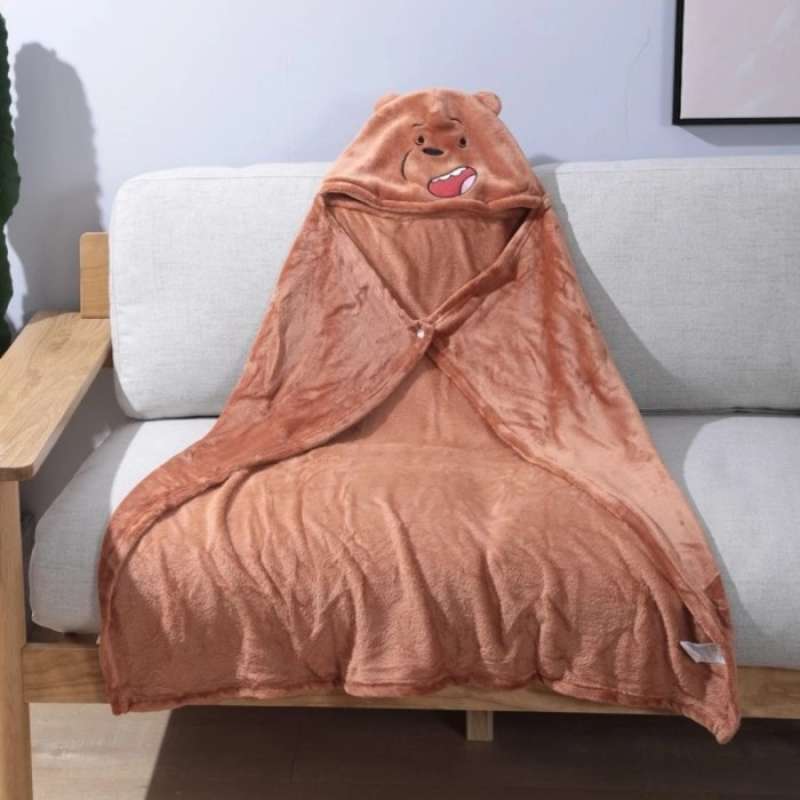 Jual Miniso Selimut Ac We Bare Bears Ice Bear Air Cond Blanket Hoodie ...