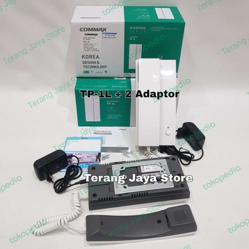 Promo 100% Produk Ori Interphone Commax Tp-1l Intercom Commax Tp1l Plus Adaptor 2 Pcs Diskon 23% ...
