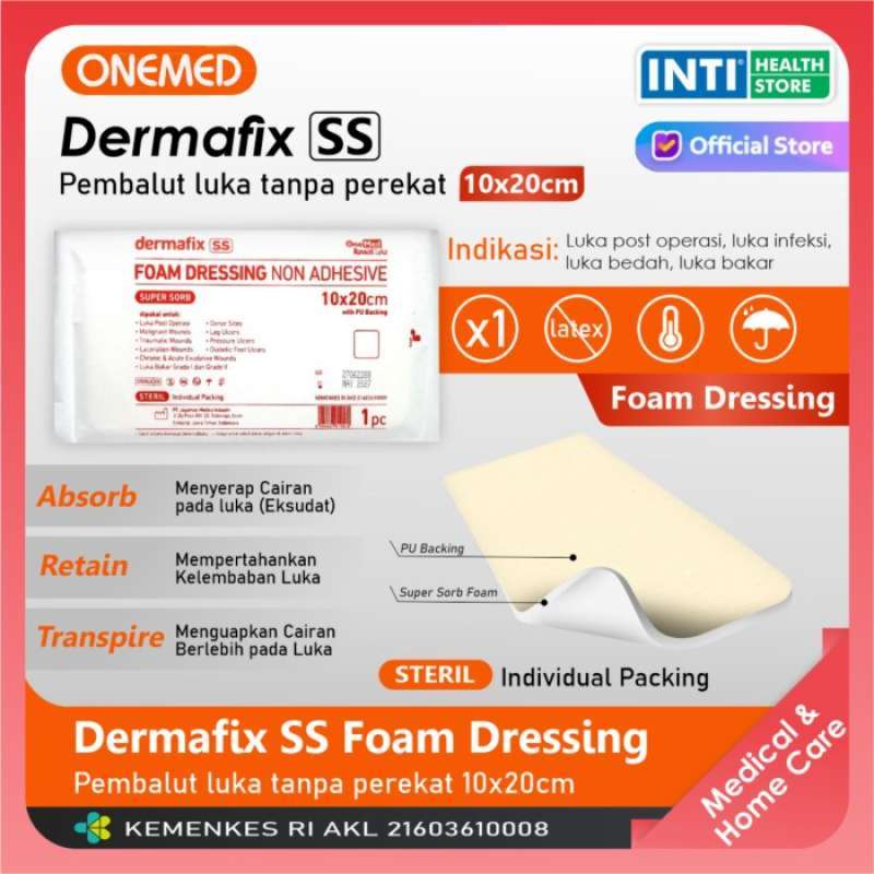 Jual Onemed | Dermafix Ss Foam Dressing Non Adhesive 10 X 20cm | Satuan ...