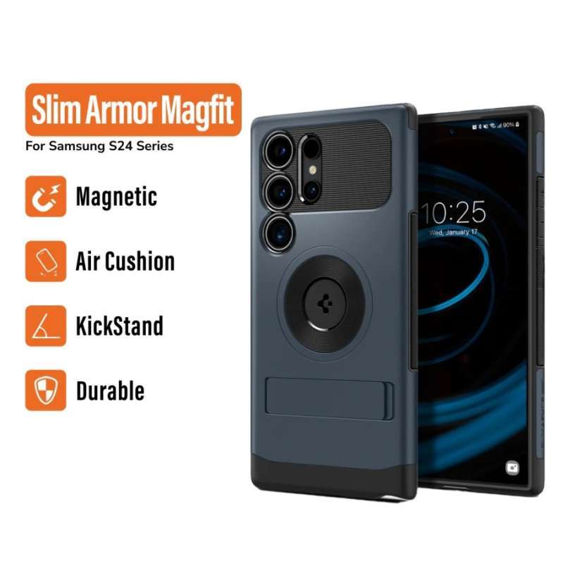 Promo Case Samsung Galaxy S24 Ultra Spigen Slim Armor Magnetic Stand Casing Diskon 4% Di Seller ...