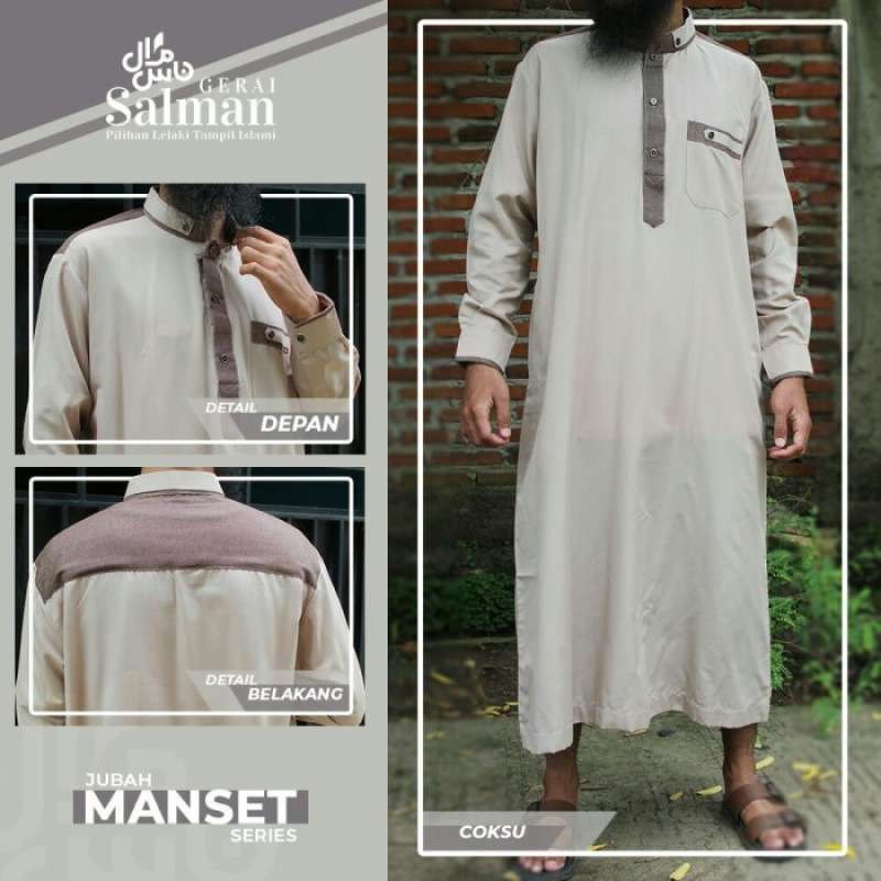 Promo Jubah Gamis Pria Ikhwan Manset Kerah Tegak Saudi Merek Zain ...