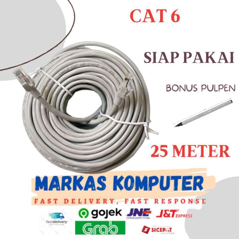 Jual Kabel Lan 25m Cat 6 Internet Jaringan Cat6 Utp 25 Meter Di Seller Velvet Store - Cengkareng ...