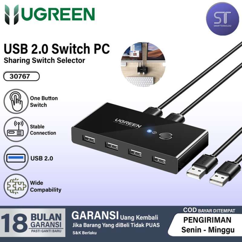 Jual Ugreen Adapter Hub Pc 4 Port Usb Sharing Switch Selector 2.0 3.0 5gbps - 30768 Usb3.0 Di ...