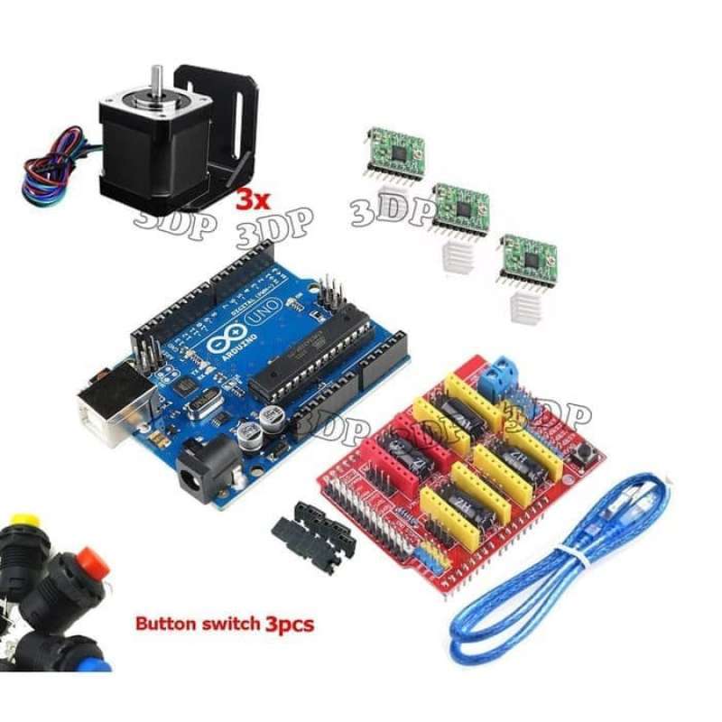 Jual Complete Kit Arduino Cnc Shield V3 + 4 Driver A4988 Di Seller ...