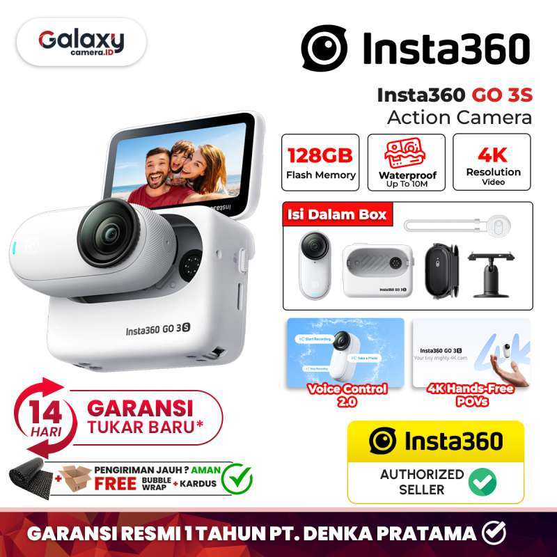 Jual Insta360 Go 3s Action Cam 4k Insta 360 Go3 S Go3s Tiny Camera Garansi Resmi - Paket A 128gb ...